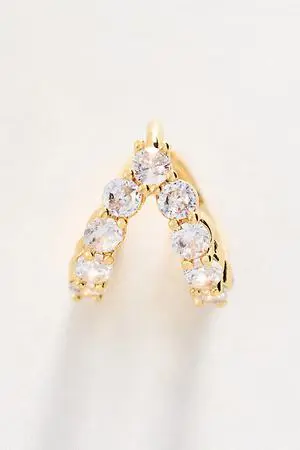 Anthropologie Split Huggie Hoop Earrings - Clear
