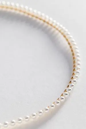 Anthropologie Threaded Pearls Layering Necklace - White