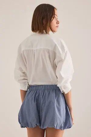 Maeve Cotton Bubble-hem Shorts