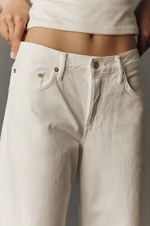 AGOLDE Low-rise Loose Wide-leg Jeans - Marshmallow