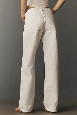 AGOLDE Low-rise Loose Wide-leg Jeans - Marshmallow