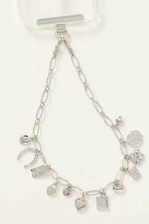 Anthropologie Charm Phone Chain - Silver