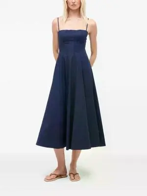 Staud Wylie Midi Dress - Blue