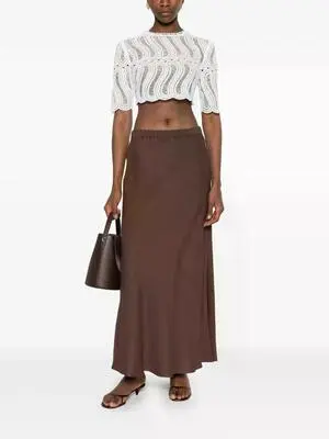 Antonelli Firenze Ilda A-line Midi Skirt - Brown