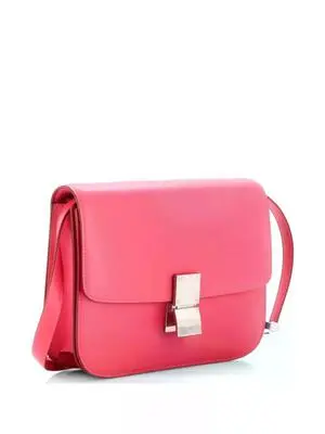 Celine Classic Box Bag Smooth Leather Medium Crossbody Bag - Pink