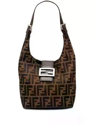Fendi 2000-2010 Zucca Canvas Shoulder Bag - Brown