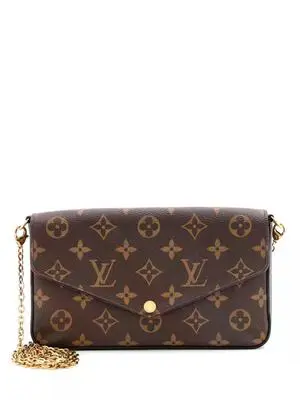 LOUIS VUITTON Felicie Pochette Monogram Canvas Crossbody Bag - Brown