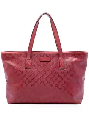 Gucci Medium Gg Imprime Tote - Red