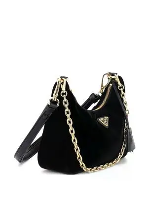 Prada Re-edition Velvet Mini Shoulder Bag - Black