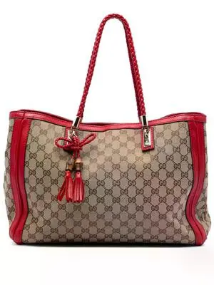 Gucci Medium Gg Canvas Bella Tote Bag - Red