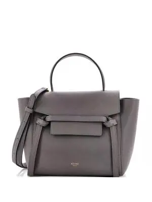 Celine Belt Bag Nano Textured Leather Shoulder Bag - Grey