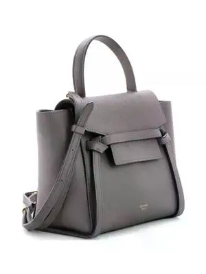 Celine Belt Bag Nano Textured Leather Shoulder Bag - Grey