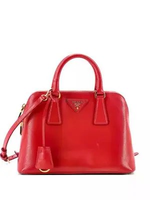 Prada Promenade Bag Vernice Saffiano Leather Small Satchel - Pink
