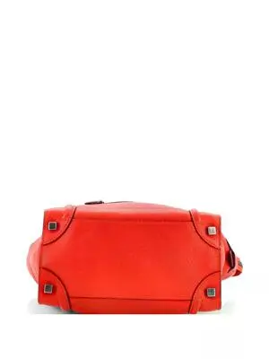Celine Luggage Bag Grainy Leather Mini Tote Bag - Red