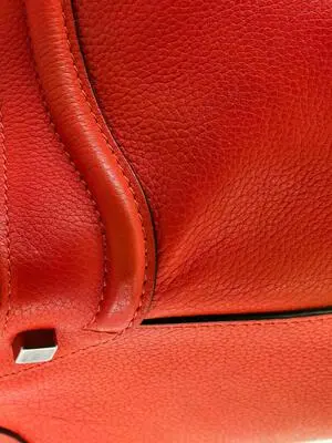 Celine Luggage Bag Grainy Leather Mini Tote Bag - Red