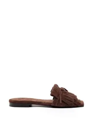 DONNARÌ Fringed Square Toe Sandals