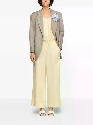 Sandro Drawstring Wide-leg Satin Trousers - Neutrals