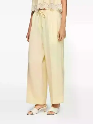 Sandro Drawstring Wide-leg Satin Trousers - Neutrals