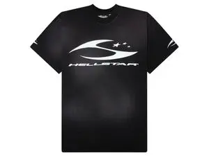 HELLSTAR H Cursive Logo T-shirt - Black