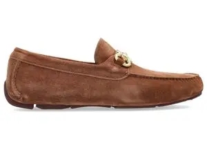 FERRAGAMO Parigi Gancini Driver Loafers - Brown