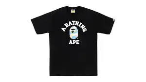 A BATHING APE New Camo College Tee Shirt - Black