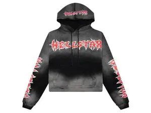 HELLSTAR Stars Shine Graffiti Hoodie - Black