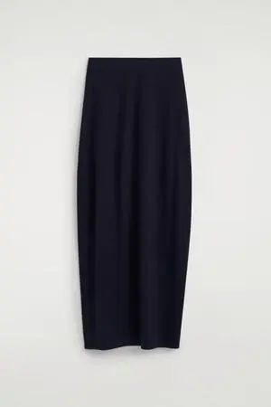 Cos Rounded Merino Wool Midi Skirt