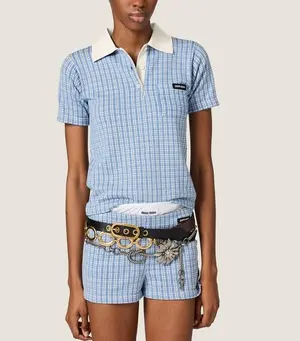 Miu Miu Cashmere-silk Polo Shirt