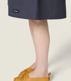 Miu Miu Cotton Poplin Midi Skirt - Grey