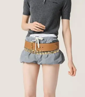 Miu Miu Cashmere Polo Sweater With Detachable Embroidered Collar - Grey