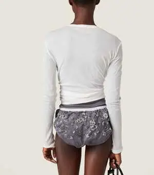 Miu Miu Embellished Cotton-blend Briefs