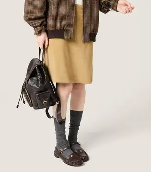 Miu Miu Waxed Suede Mini Skirt