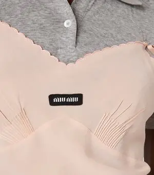 Miu Miu Silk And Cotton Layered Tank Polo Shirt