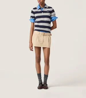 Miu Miu Cotton Gabardine Mini Skirt