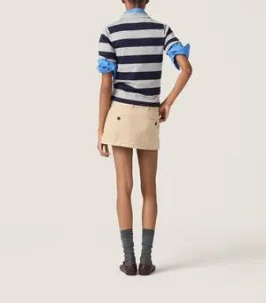 Miu Miu Cotton Gabardine Mini Skirt