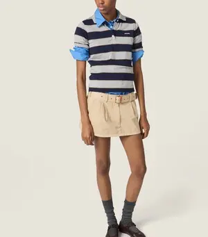 Miu Miu Cotton Gabardine Mini Skirt