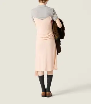Miu Miu Silk-cotton Layered Midi Dress