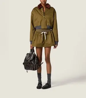 Miu Miu Cotton Satin Mini Skirt
