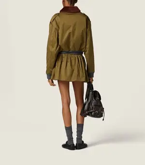 Miu Miu Cotton Satin Mini Skirt