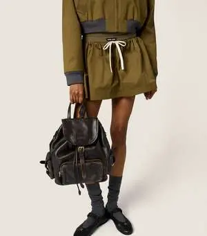 Miu Miu Cotton Satin Mini Skirt