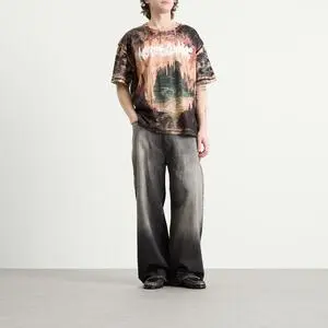 Acne Studios Cave Print T-shirt - Black/rust Brown