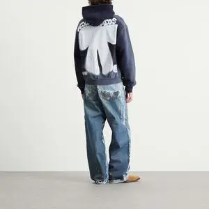 Acne Studios Bow Spray Print Hoodie - Navy Blue