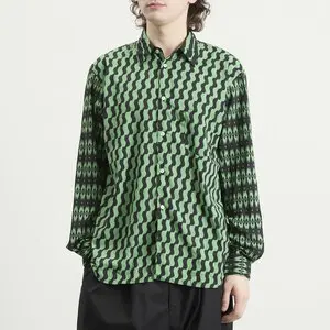 Comme Des Garçons Printed Long Sleeve Shirt - Green