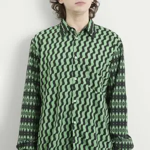 Comme Des Garçons Printed Long Sleeve Shirt - Green
