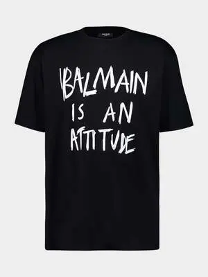 Balmain Attitude Printed T-shirt - Black