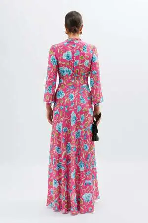 Rixo Emory Floral Dress - Pink