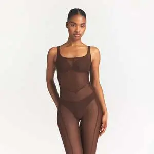 SKIMS Power Mesh Shapewear Cropped Catsuit