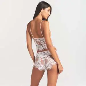 SKIMS Lace Cami Top And Short Set - Snow