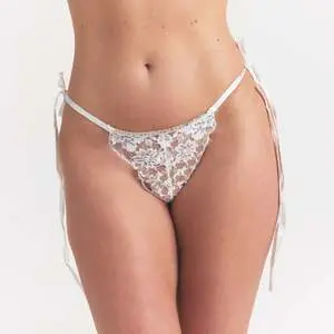 SKIMS Lace Tie Side Tanga