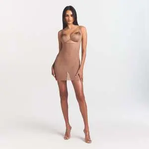 SKIMS Open Bust Slip Mini Dress - Sienna